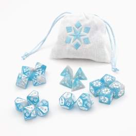 Cold Damage Poly Dice Set with Bag (18) - Rollespill fra Outland