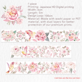 Pre-cut Pink Velvet Wide Washi Tape - Hobby fra Outland